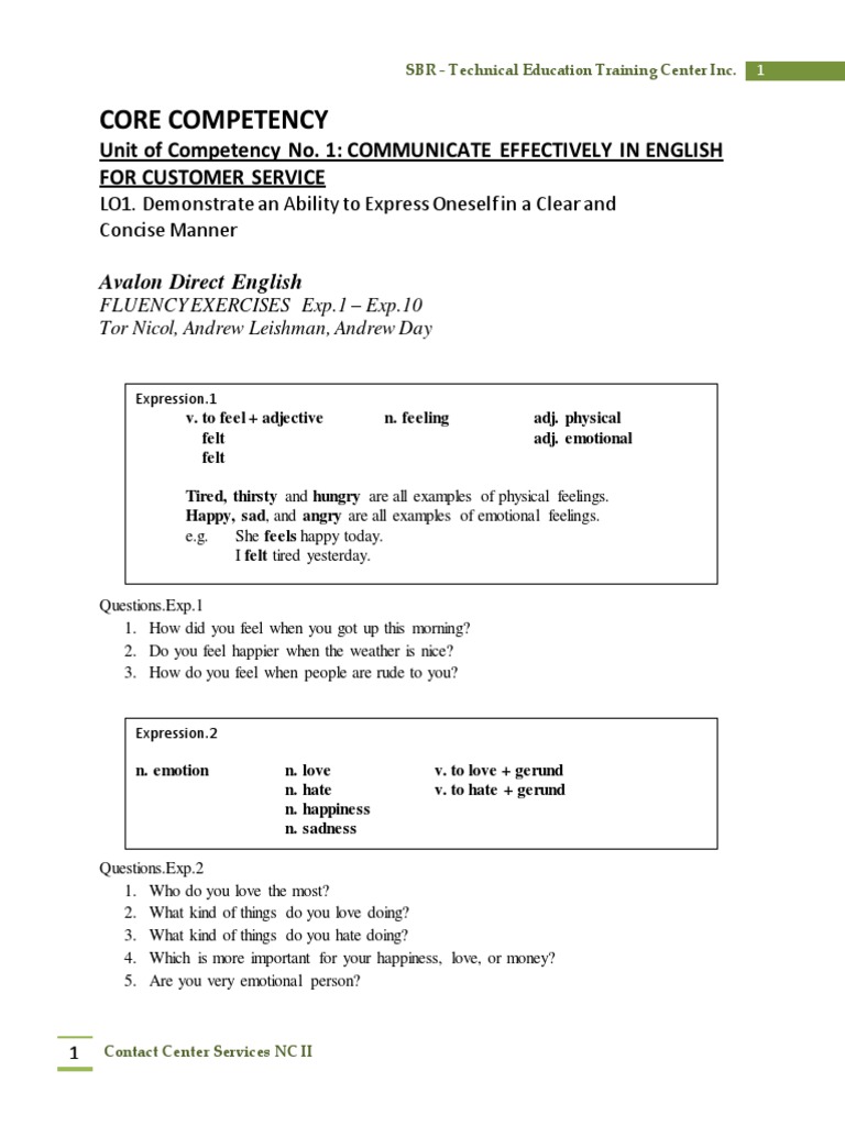 Fluency Exercises | Download Free PDF | Jealousy | Cognitive Science