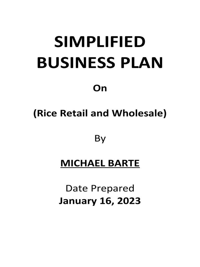 Rice Trading Business Plan Proposal | PDF | Retail | Return On Investment