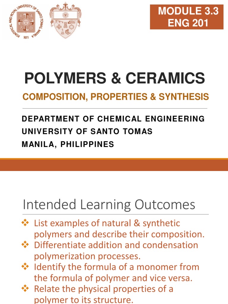 Module 3.3 - POLYMERS & CERAMICS - STUDENT COPY - PDF | PDF | Polymers ...