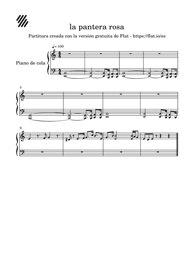 Partitura de La Pantera Rosa para Piano | PDF | Arte
