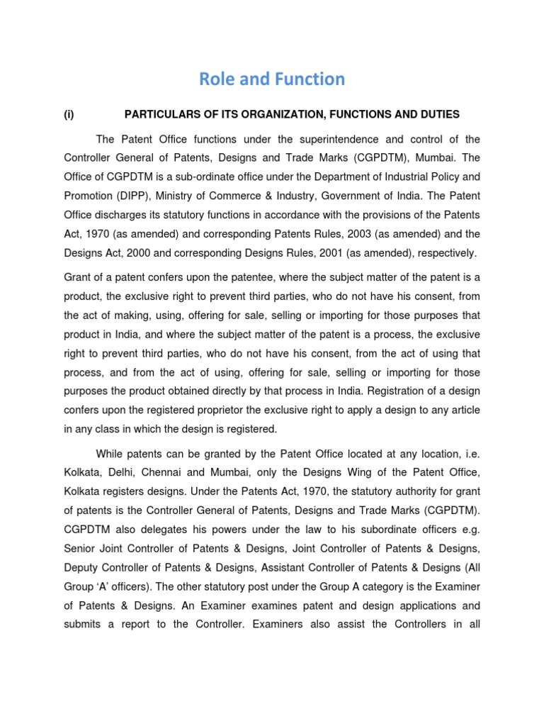 Office of CGPDTM PDF | Download Free PDF | Intellectual Works ...