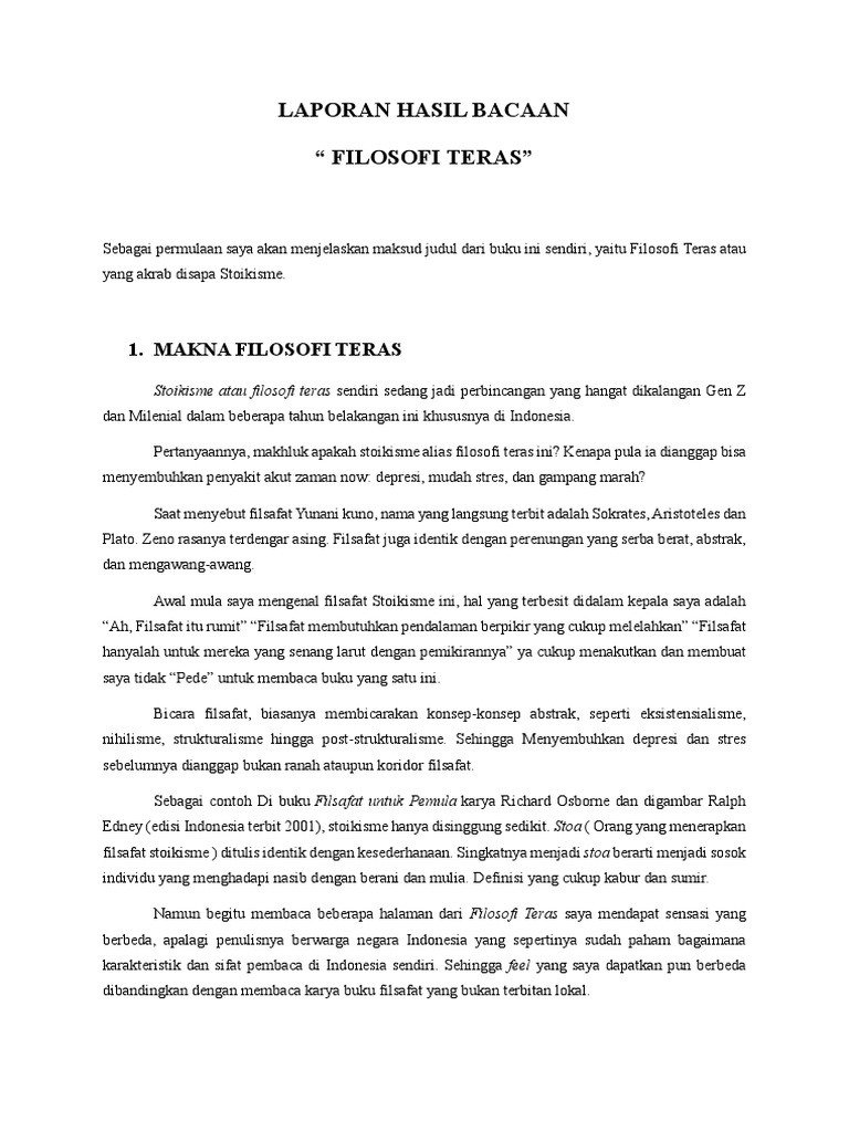 Laporan Hasil Bacaan | PDF