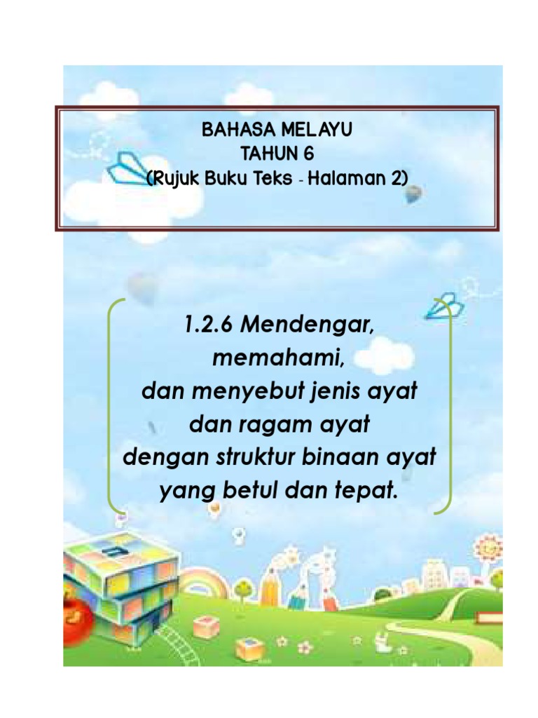 Bahasa Melayu Tahun 6-Jenis Ayat Dan Ragam Ayat | PDF
