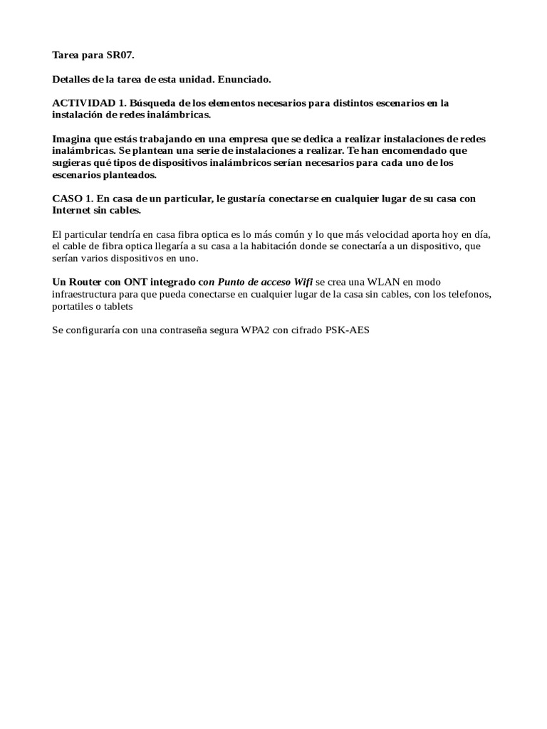 Subir Scribd SR SMR Tema7 | PDF | Red de computadoras | Punto de acceso inalámbrico