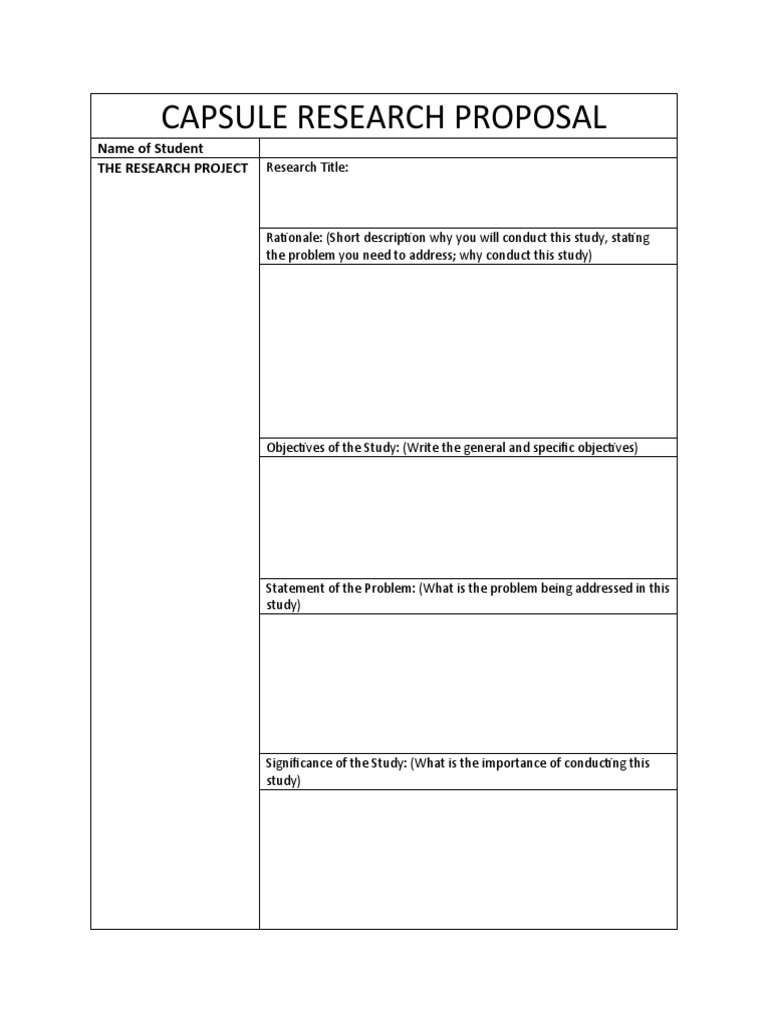 Capsule Research Proposal Outline | PDF