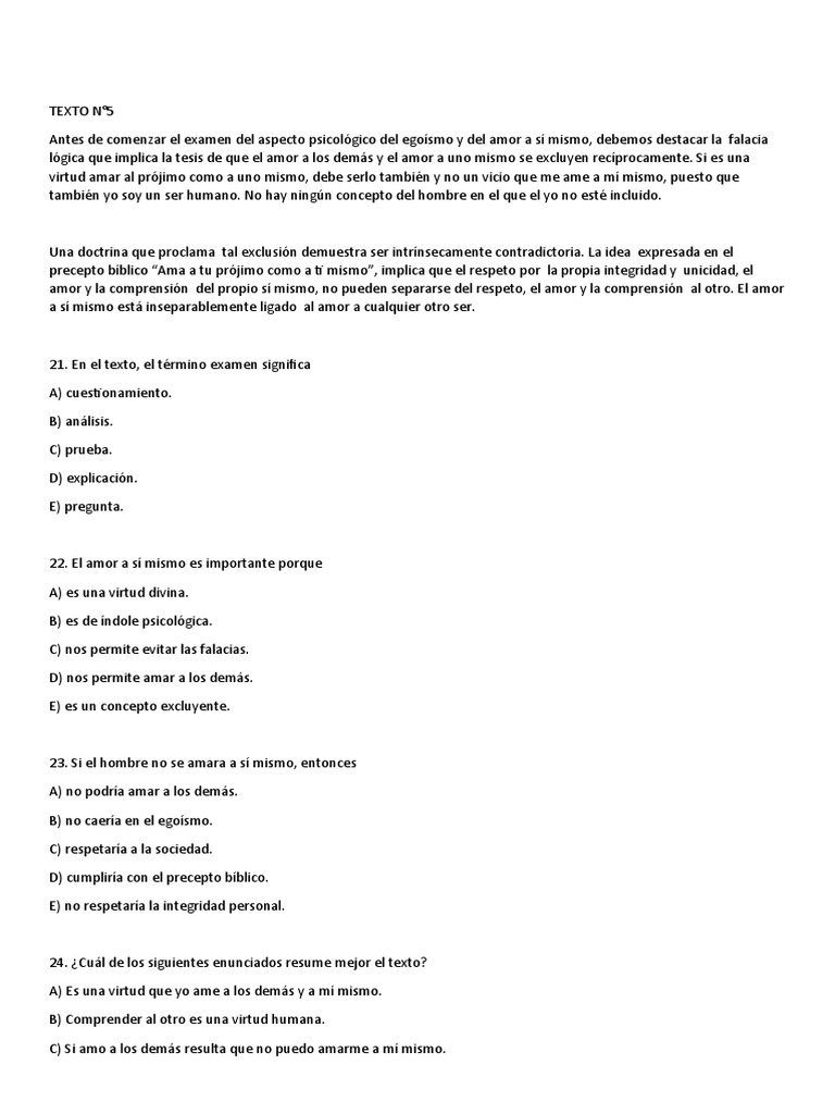 Textos Pruebas | PDF | Amor | Elemento transponible