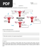 Menstrual Cycle Quiz | PDF | Menstrual Cycle | Gynaecology