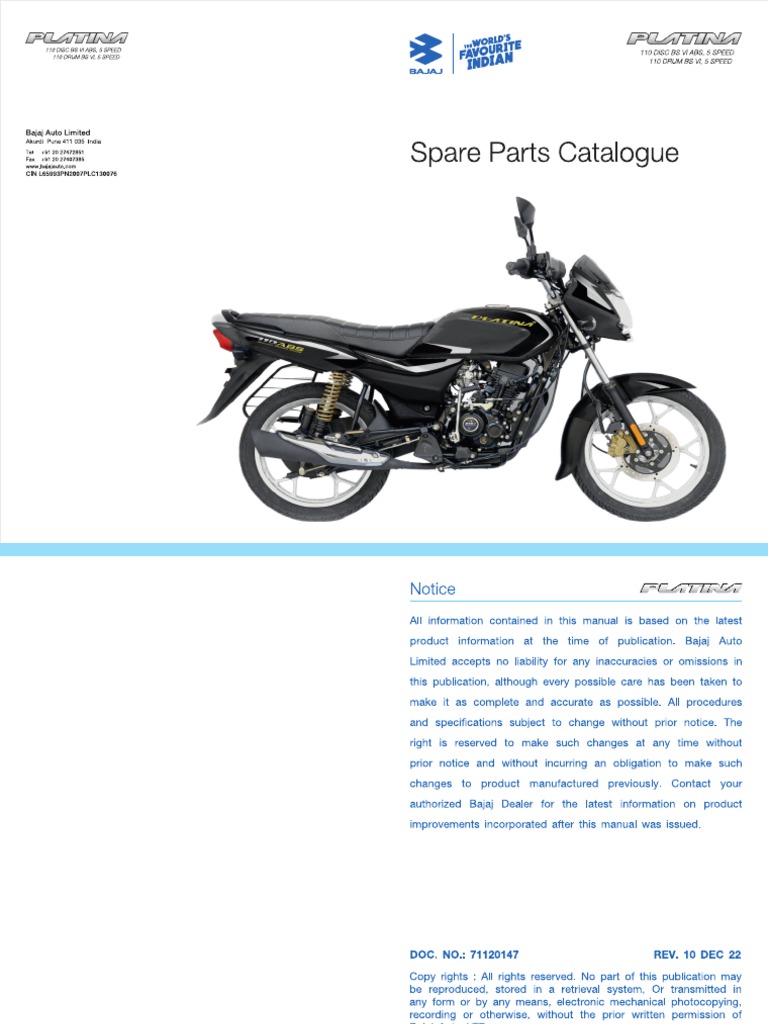 SPC Platina 110 Disc BS VI UG REV 10 DEC 20225 PDF | PDF