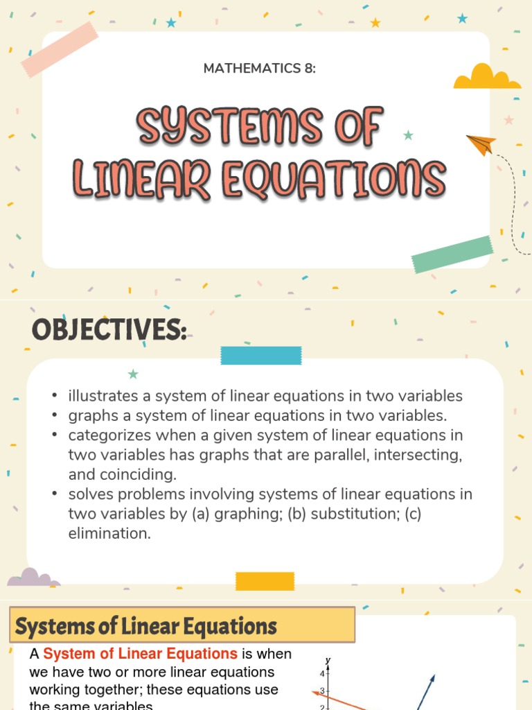 Systems of Linera Equations PDF | PDF | Equations | System Of Linear Equations