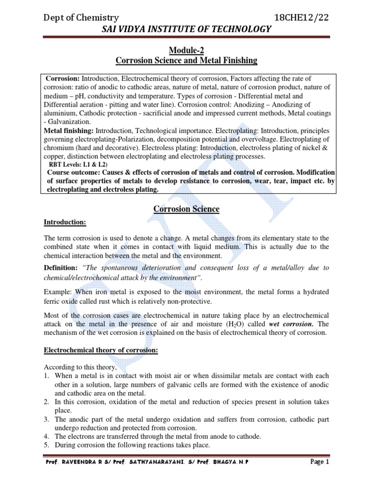 Module 2 Backbencher - Club | PDF | Corrosion | Anode
