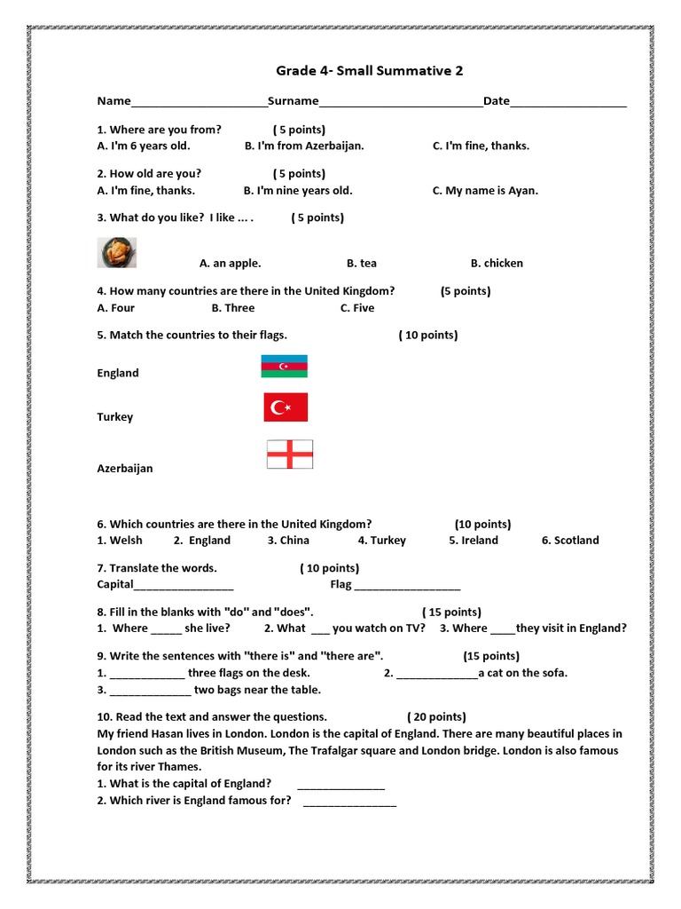 Grade 4 - Small Summative 2 | PDF