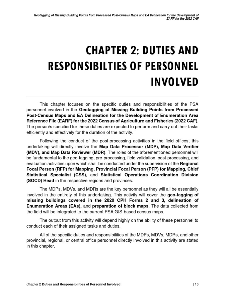Chapter 02 - Duties and Responsibilities of Personnel Involved PDF ...
