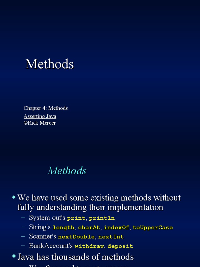 04 Methods Pdf Parameter Computer Programming Method Computer Programming