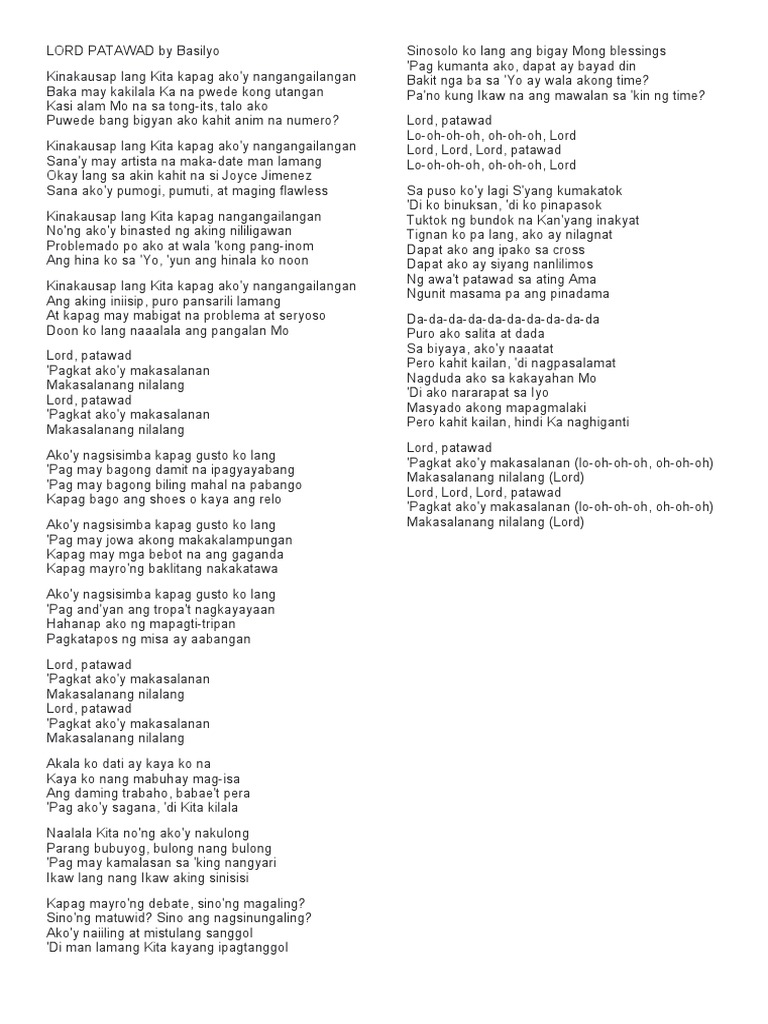 LORD PATAWAD by Basilyo | PDF