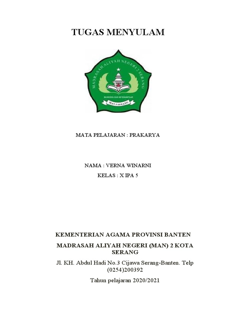VERNA WINARNI Lembar Kerja Kerja UH - 1 Pleaning Karya Sulaman | PDF