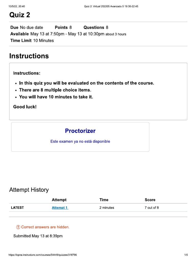 Advanced 05 - AG2 - Quiz #2 | PDF
