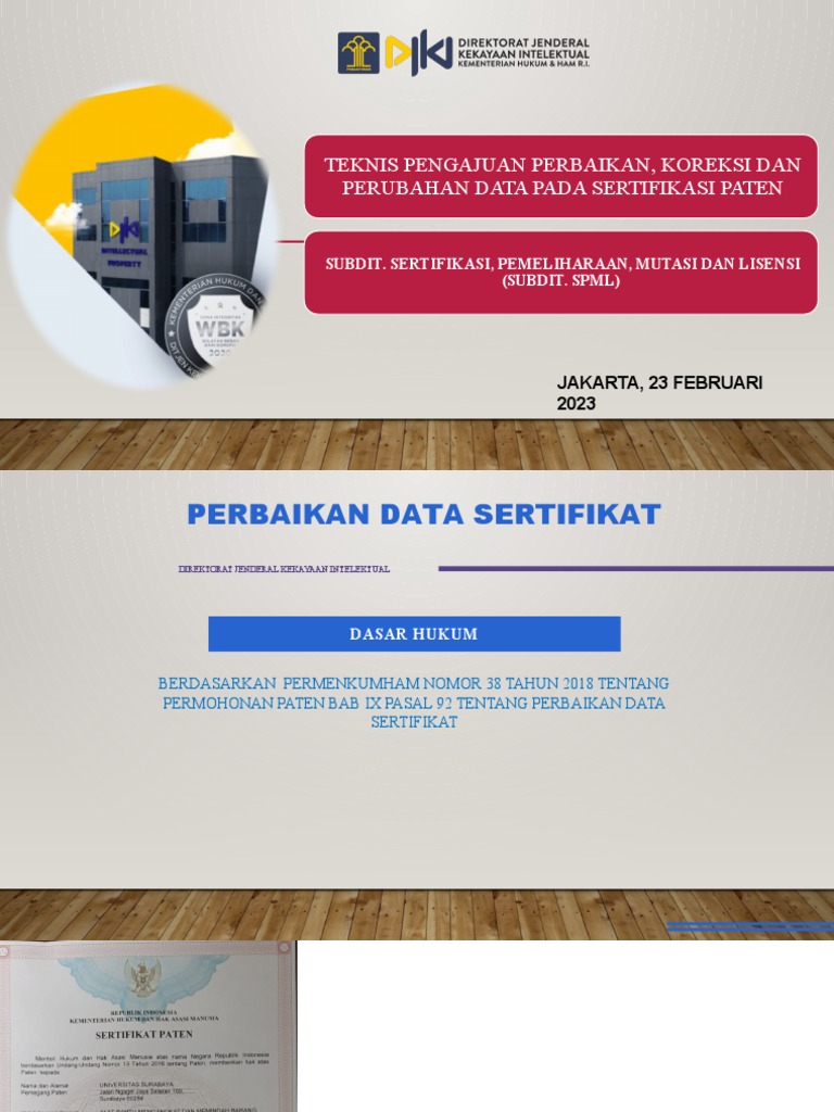 Panduan Perbaikan Data Sertifikat Paten | PDF
