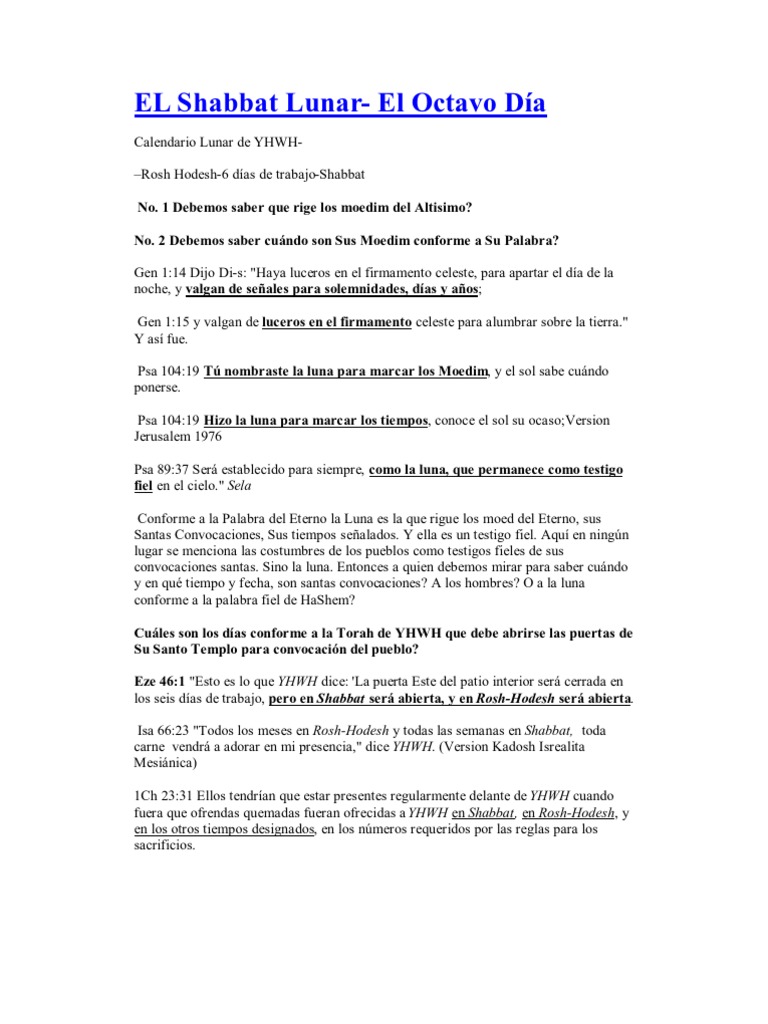 Shabat Lunar | PDF | Shabat | Circuncisión