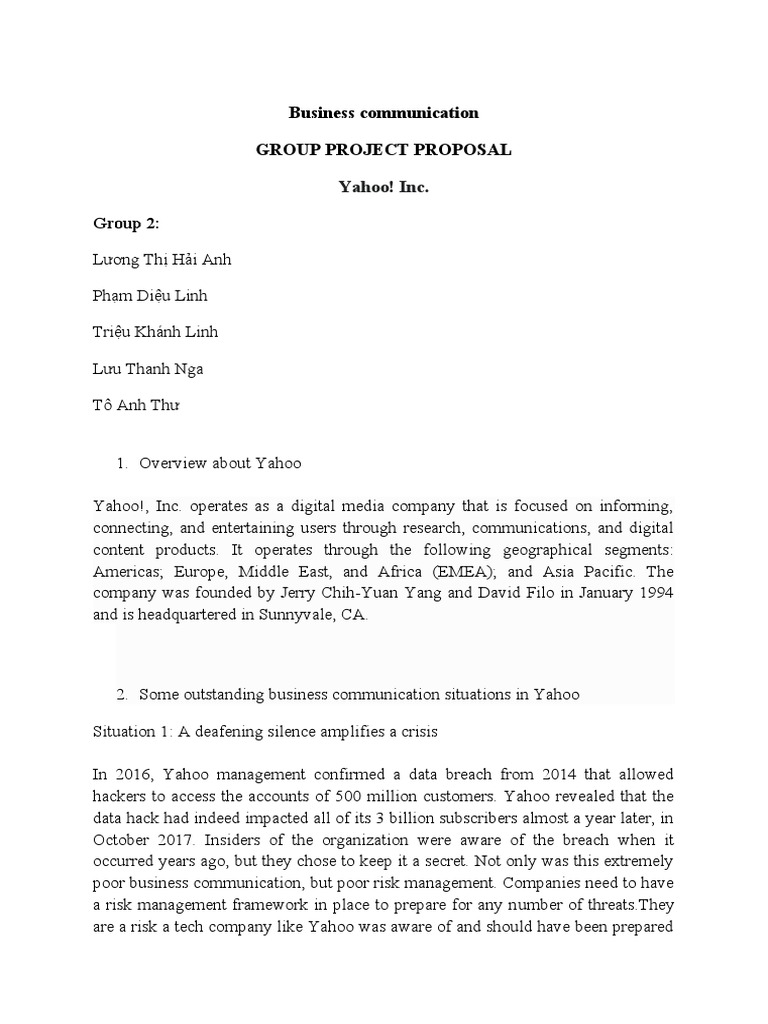 Proposal For Business Communication | PDF | Yahoo! | Communication