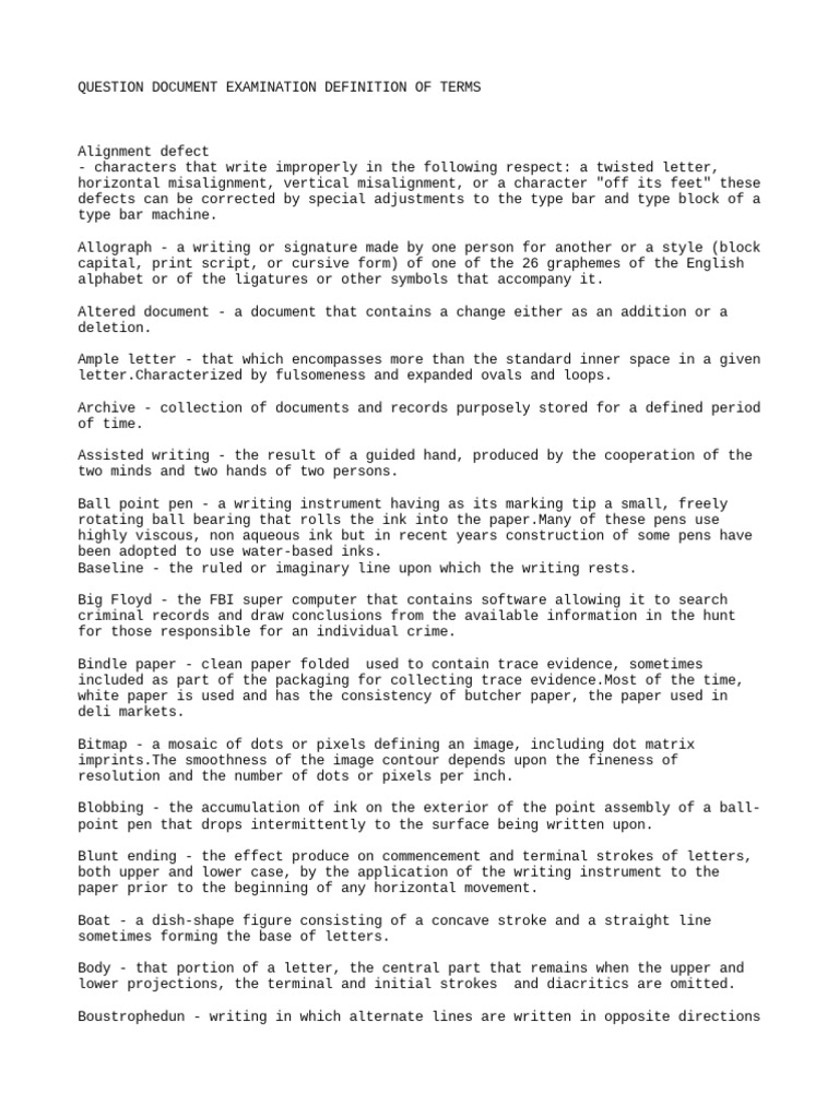 Qde Definition of Terms | PDF | Typewriter | Typefaces