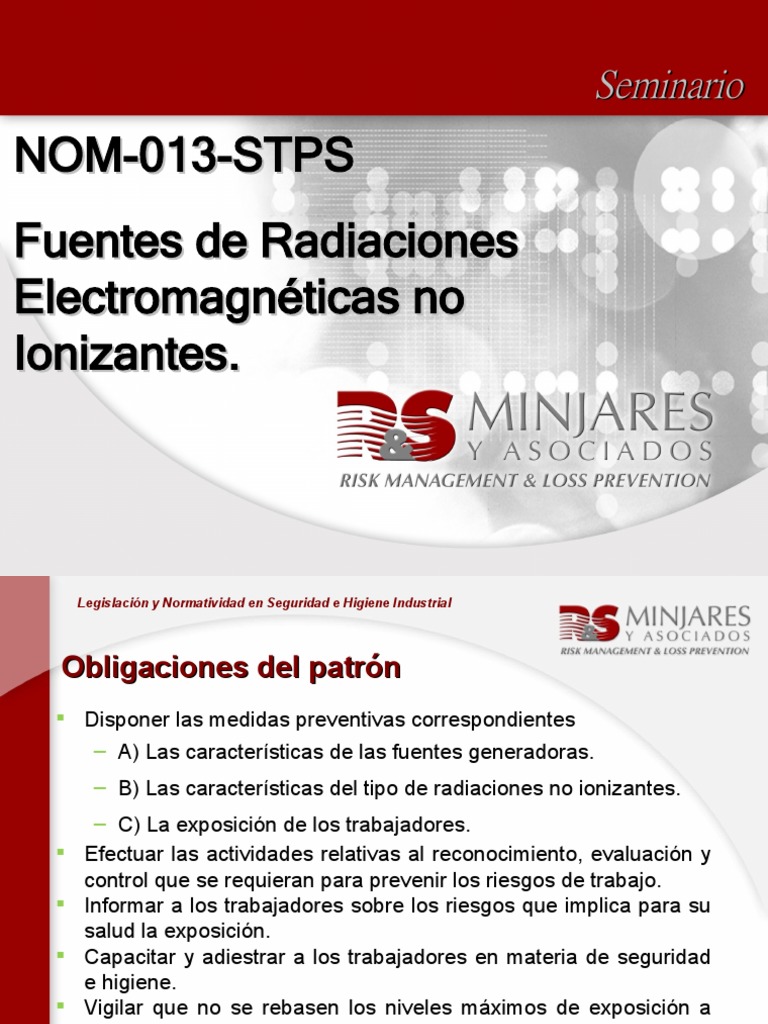 Nom 013 | PDF | Radiación electromagnética | Seguridad y salud ocupacional