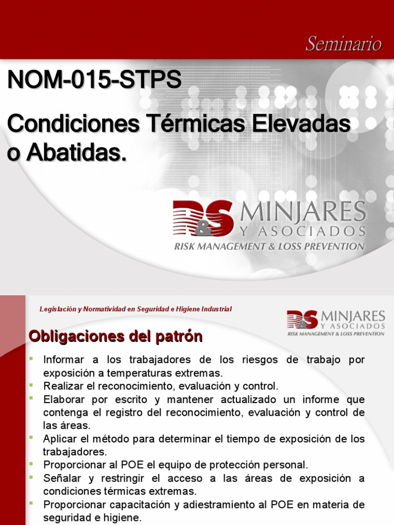 Nom 015 | Descargar gratis PDF | Higiene Ocupacional