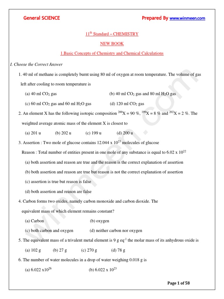 11th Chemistry English Medium New Book PDF | PDF | Gases | Atomic Orbital