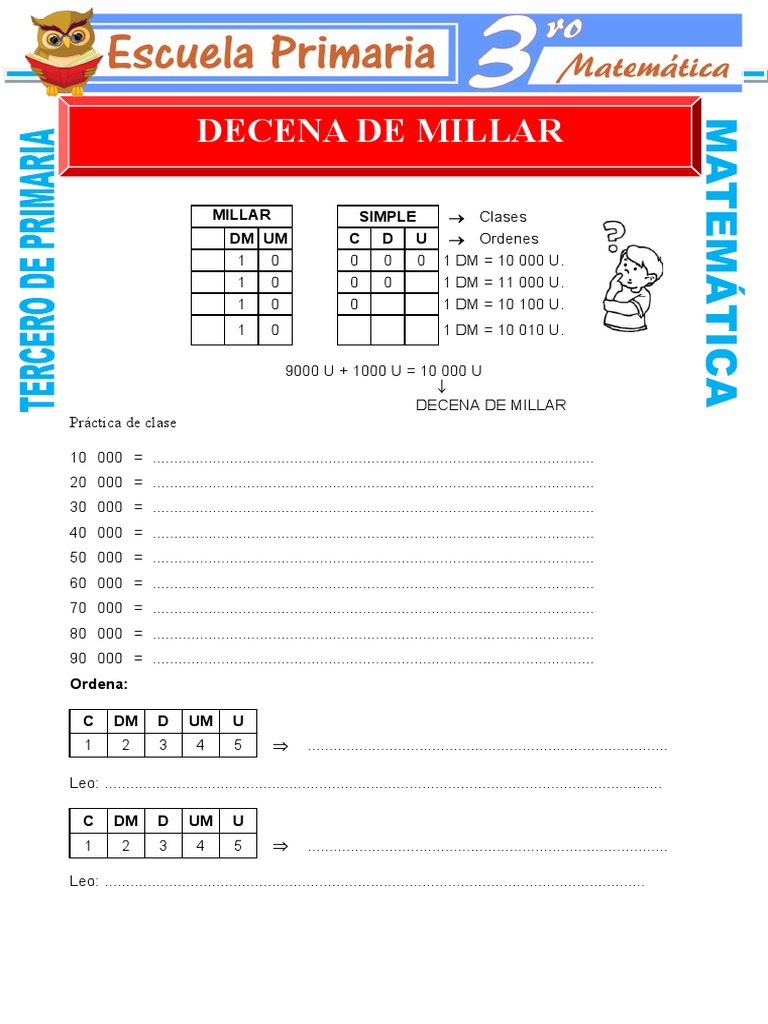 Decena De Millar Para Tercero De Primaria Pdf