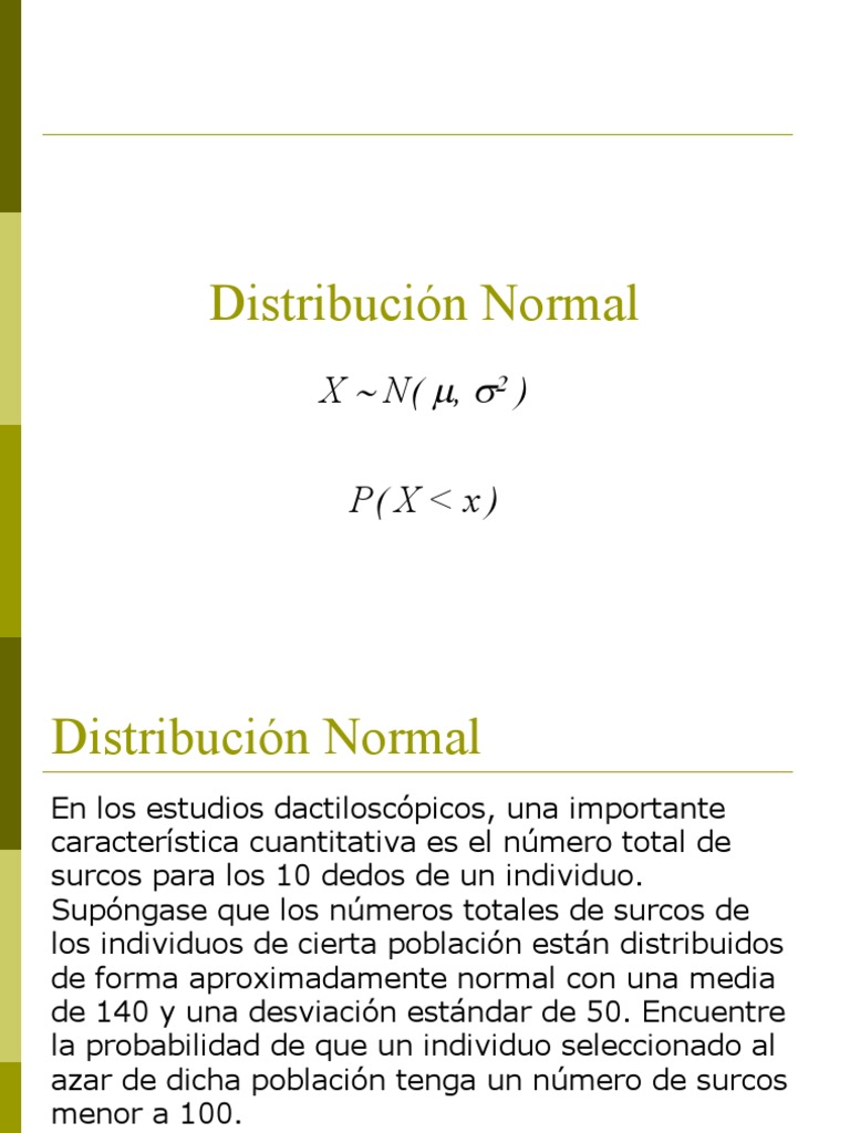 Probabilidad en Distribuciones Normales | PDF | Distribución normal ...
