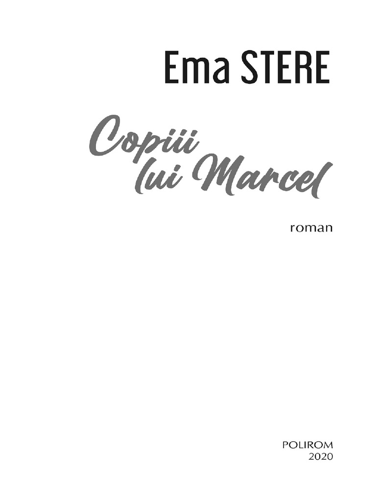Copiii Lui Marcel - Ema Stere | PDF