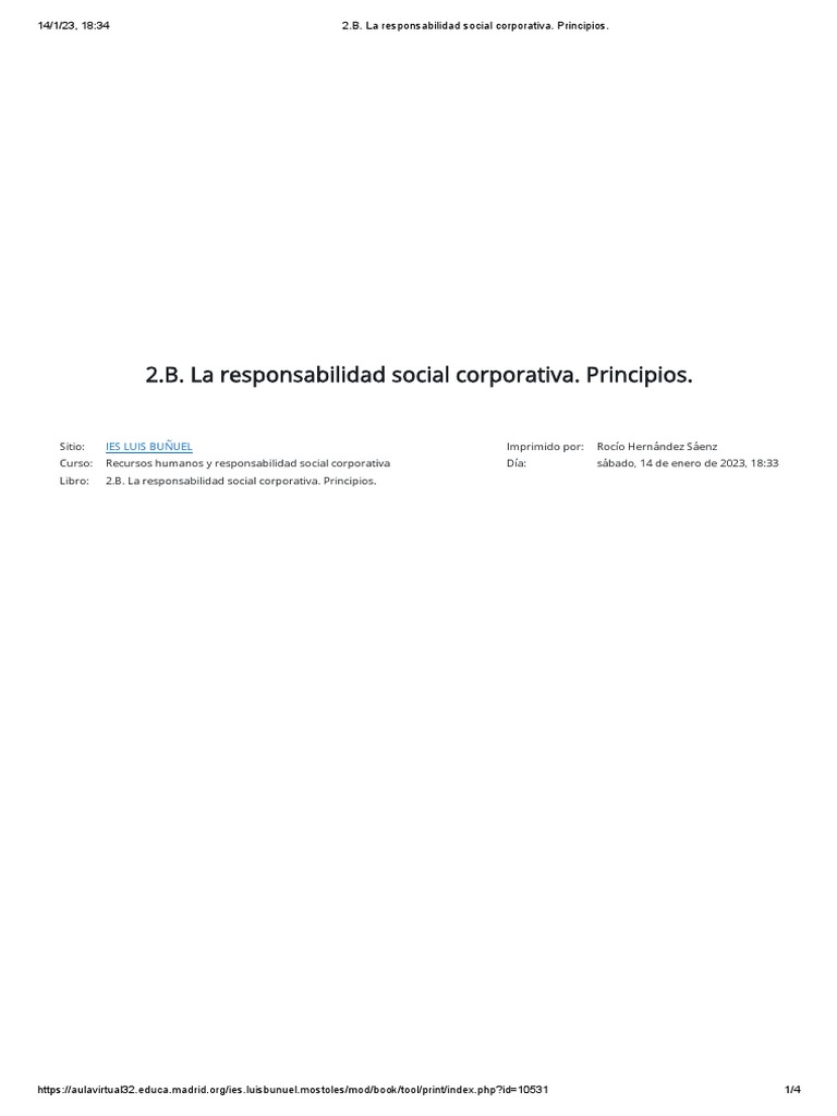 2.B. La Responsabilidad Social Corporativa. Principios | PDF | Responsabilidad social ...