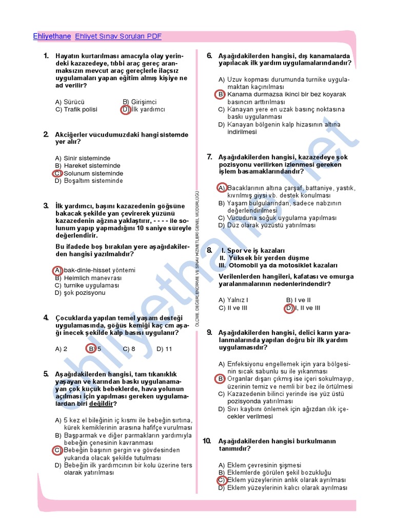 Ehliyet Sinav Sorulari PDF 5 | PDF