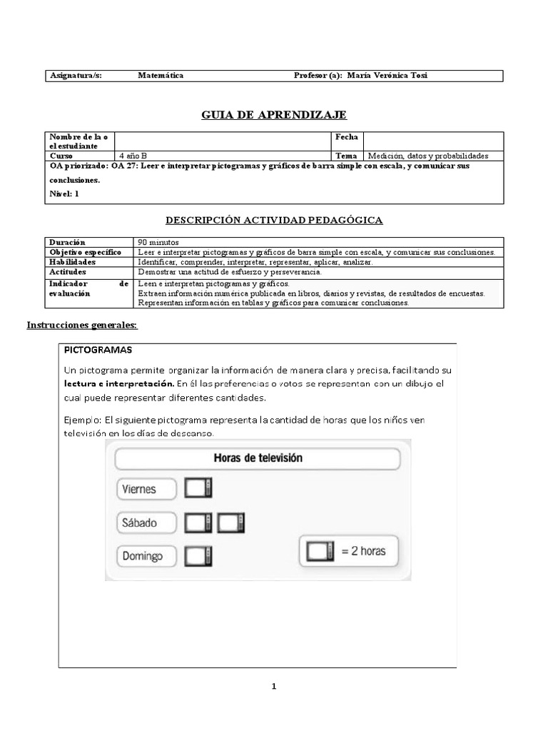 Guia Evaluada 4 Año B | PDF | Aprendizaje | Cognición