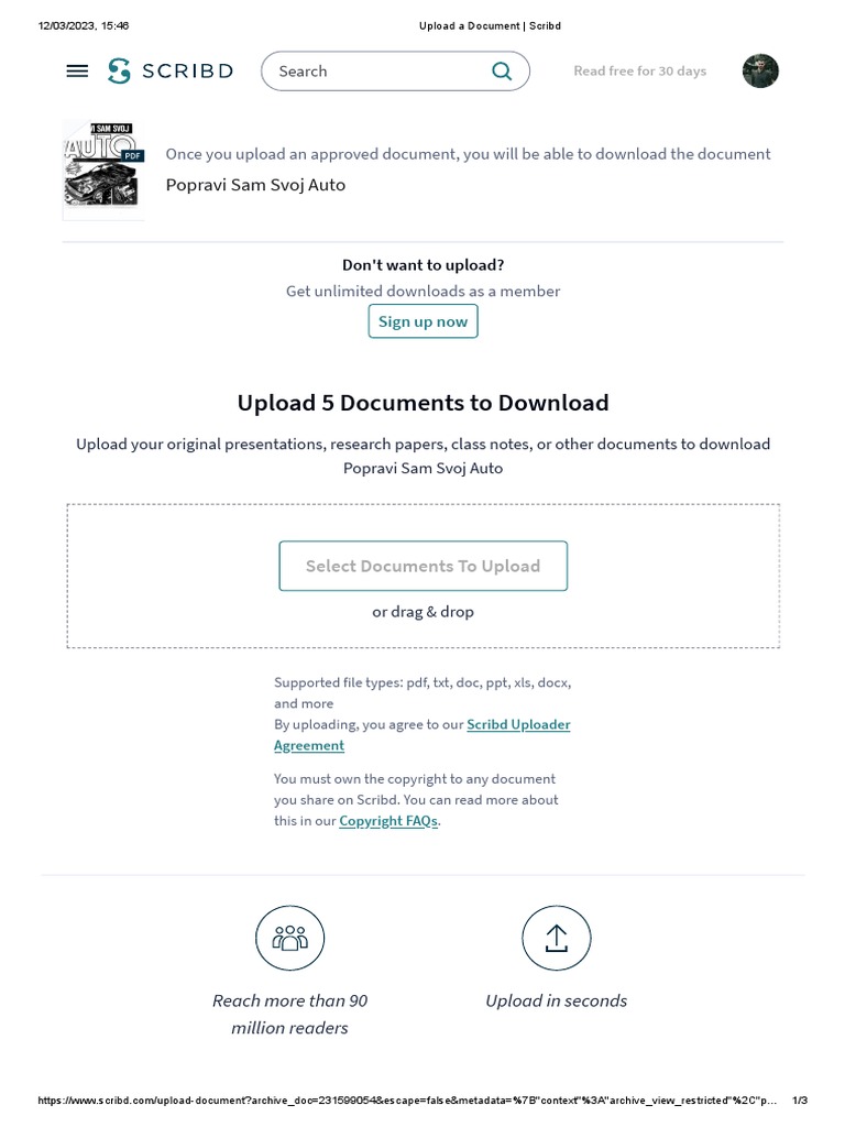 Upload 5 Documents To Download: Popravi Sam Svoj Auto | PDF | Scribd | Computing