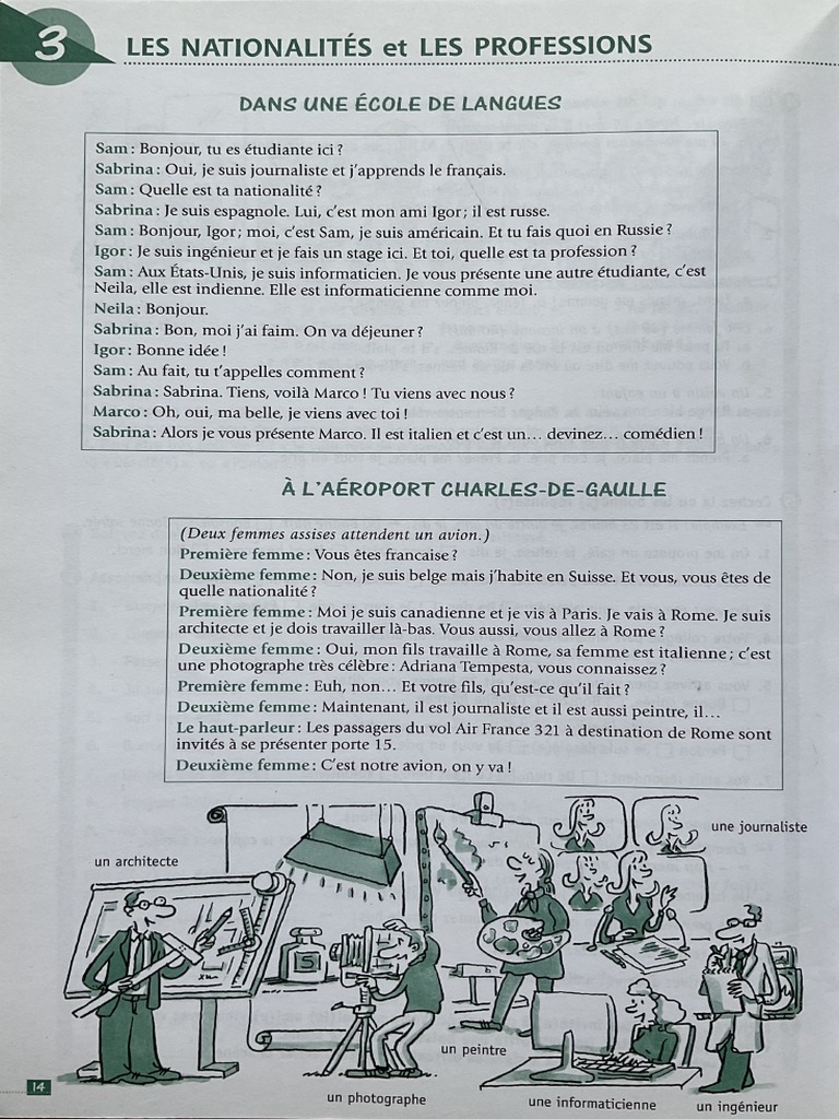 Les Nationalités Et Les Professions | PDF
