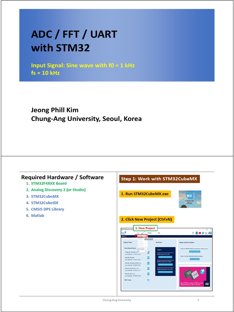 Getting Started Stm32 Adcandfftanduart Updated By Phill Pdf Analog To Digital Converter 