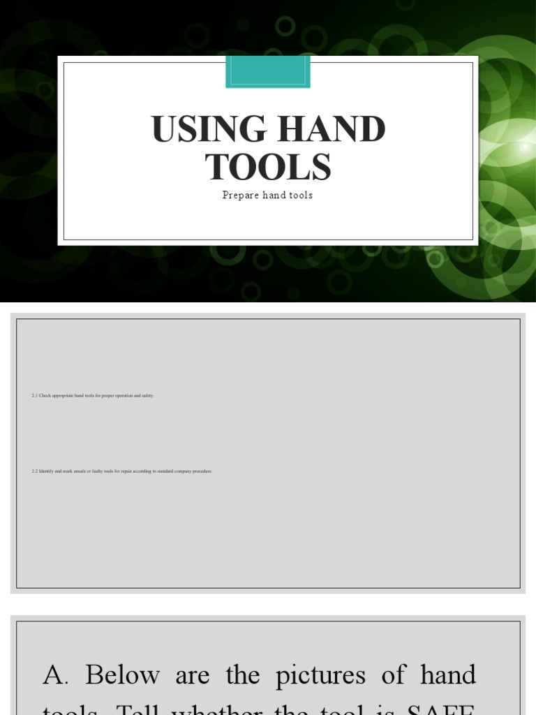 ICT 9-Prepare Hand Tools | PDF