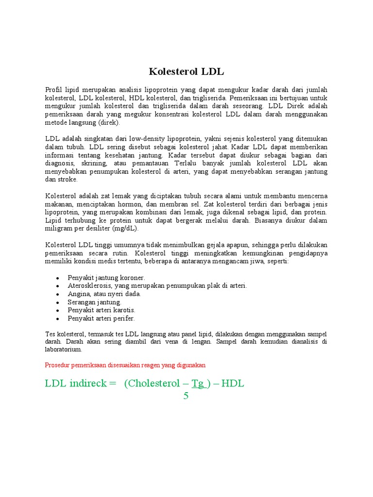 Kolesterol LDL | PDF