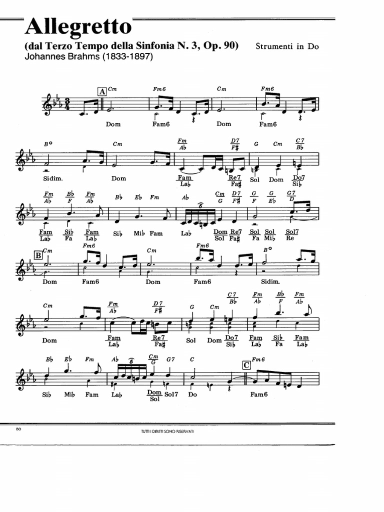 Allegretto (Dal Terzo Tempo Della Sinfonia N.3 Op.90) J.Brahms | PDF