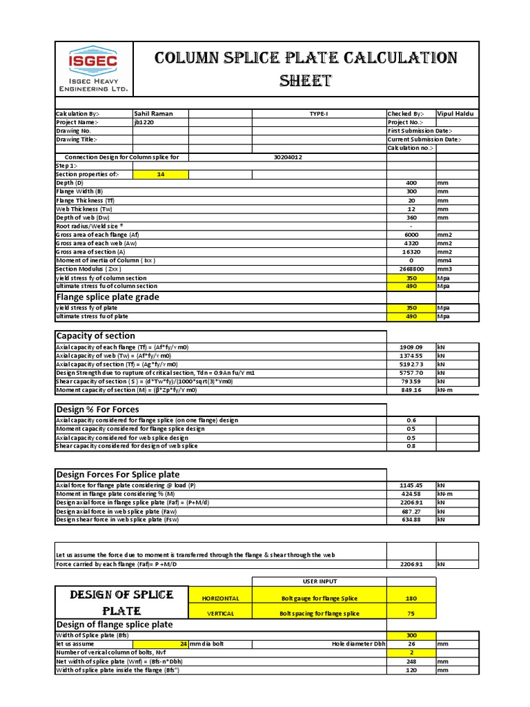 Jb1220 Colum Splice | PDF | Continuum Mechanics | Applied And Interdisciplinary Physics