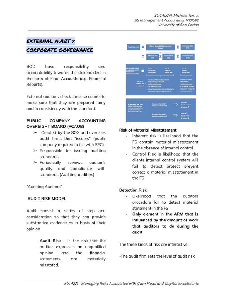 (MA 4221) - Notes Extern Audit Requirements | PDF | Audit | Financial Audit