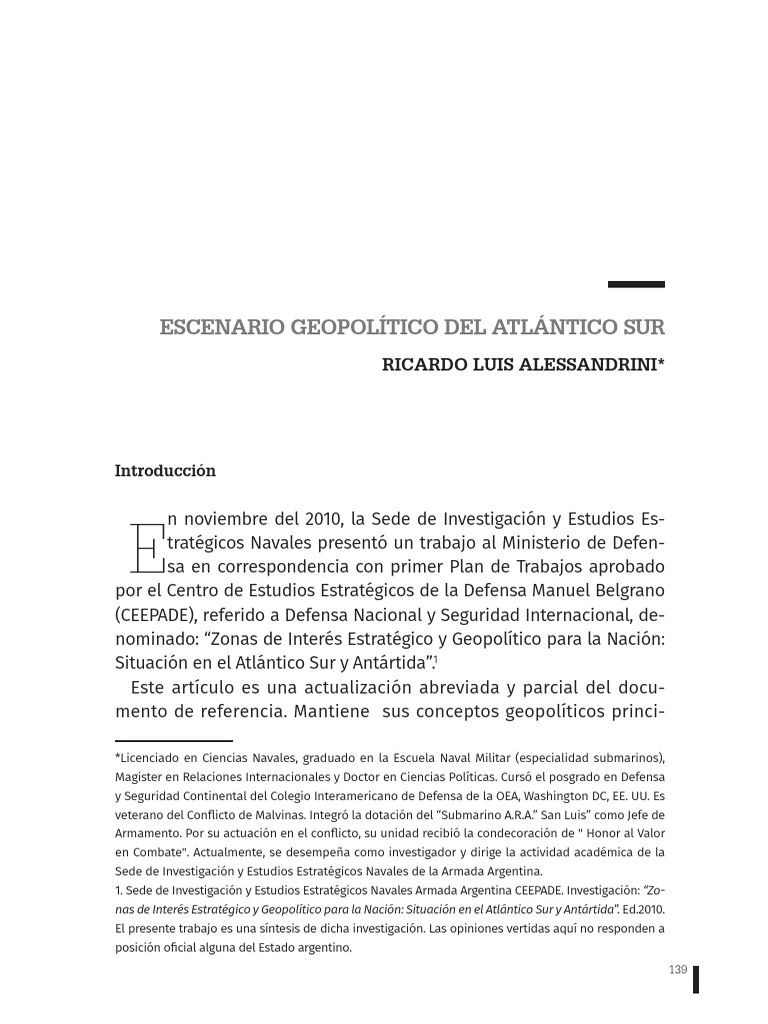 Alessandrini Geopolitica de L Atlantico Sur | PDF | Zona económica ...