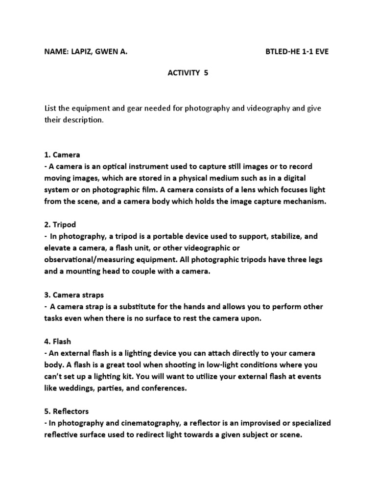 Activity 5. Ict | PDF | Camera | Flash (Photography)