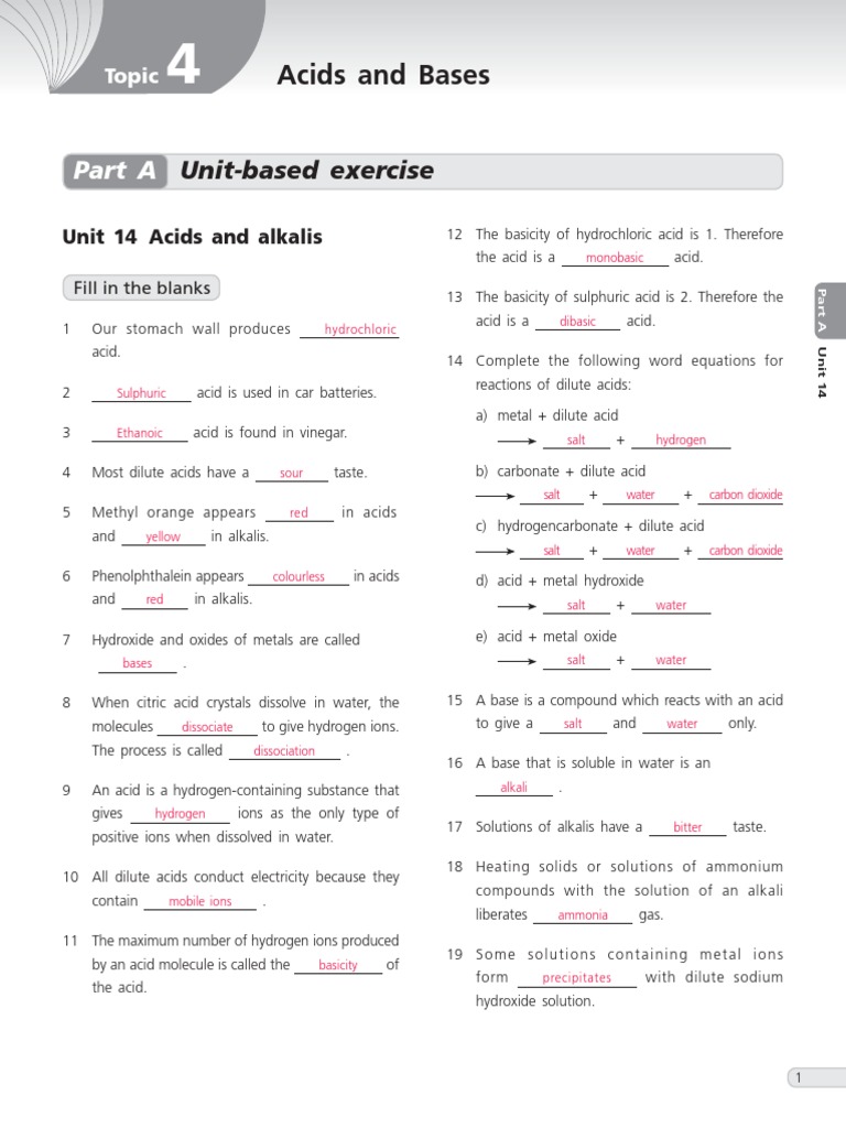 4 Supplementary Exercise Acids and Bases | PDF | Acid | Hydroxide