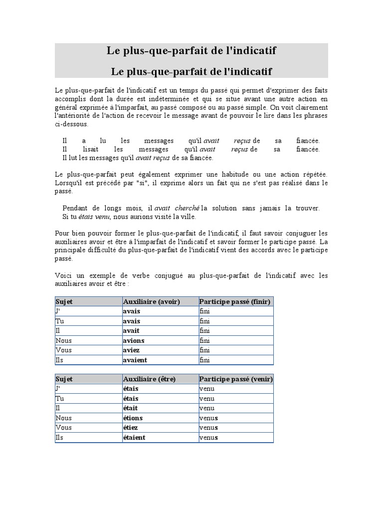Les temps des verbes | PDF | Verbe | Genre grammatical