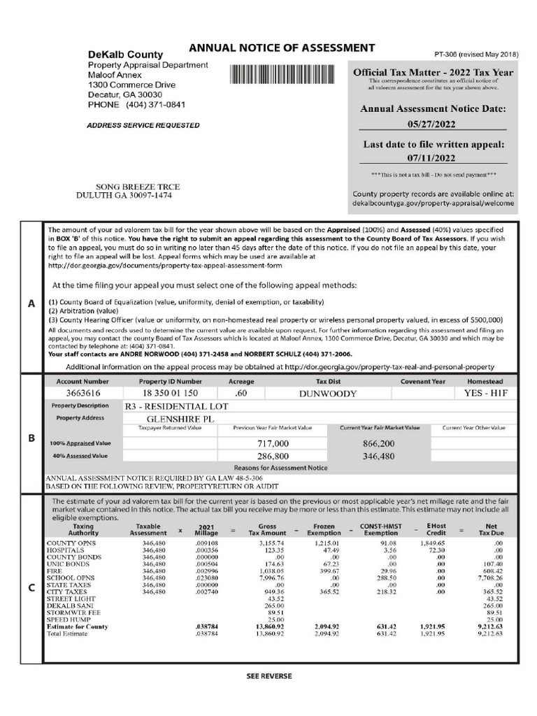 Residential Property Tax Example | PDF