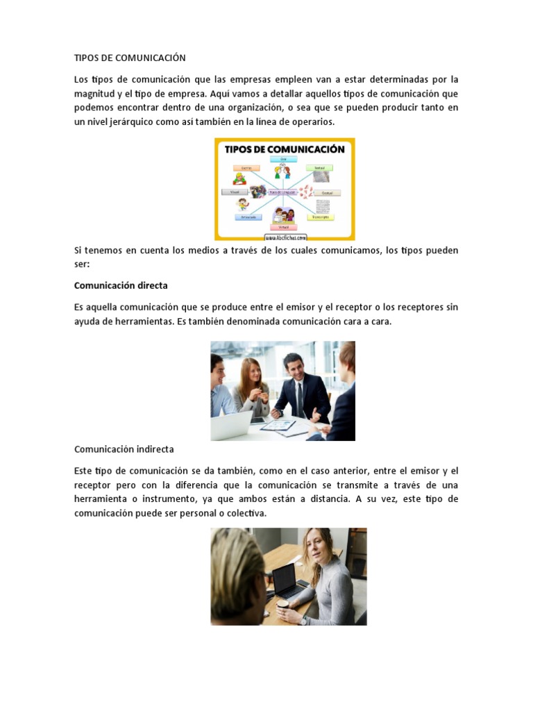 Tipos de Comunicacion | PDF | Comunicación | Comunicación humana