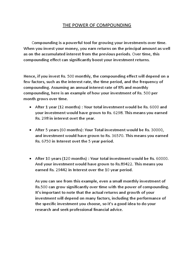 The Power of Compounding | PDF