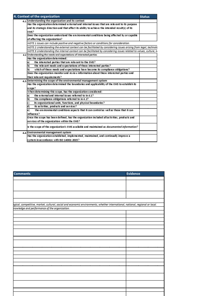 Check List Iso 14001 English | PDF | Audit | Information