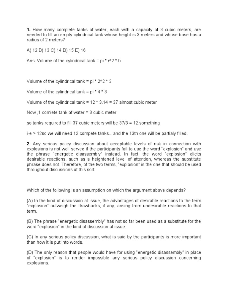 How Many Complete Tanks of Water, Each With A Capacity of 3 Cubic ...